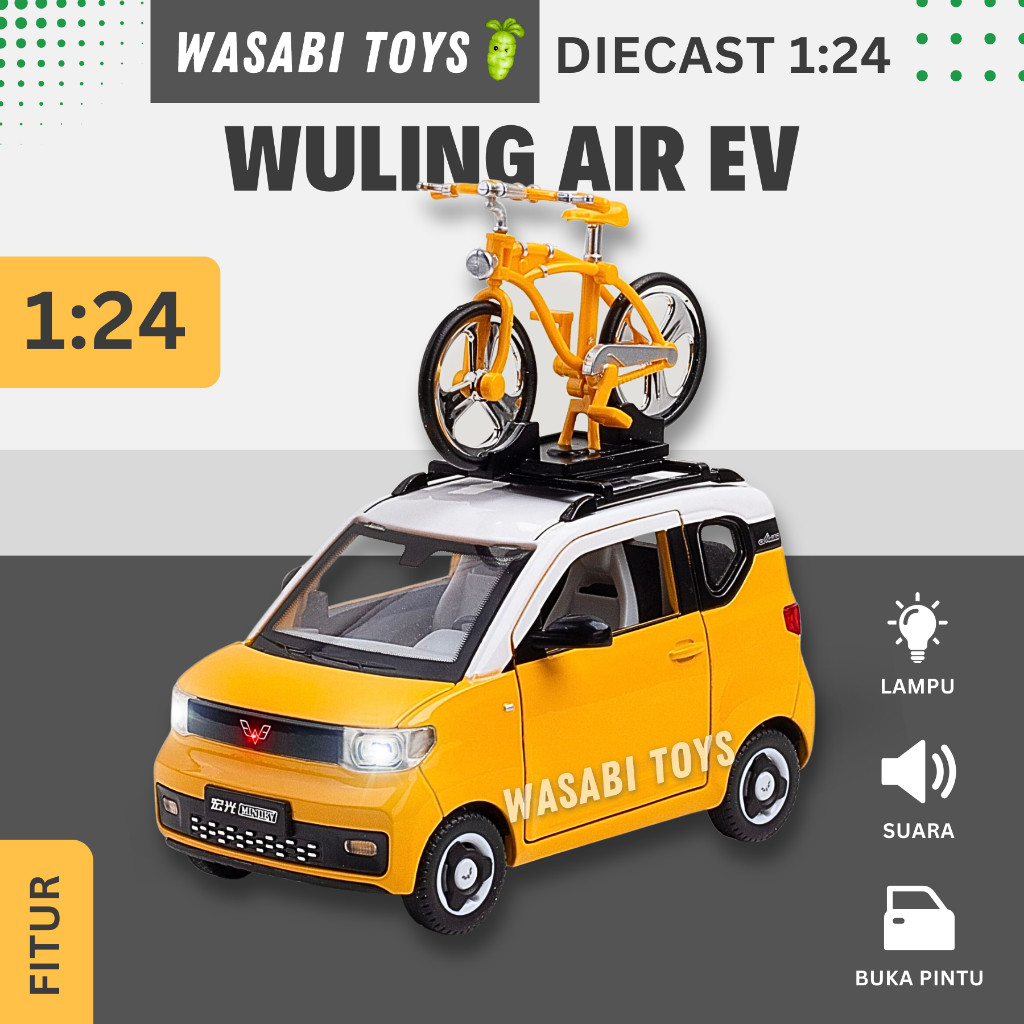 Jual Miniatur Diecast 1:24 Wuling Mini EV Air EV (Dapat Alas Mobil ...
