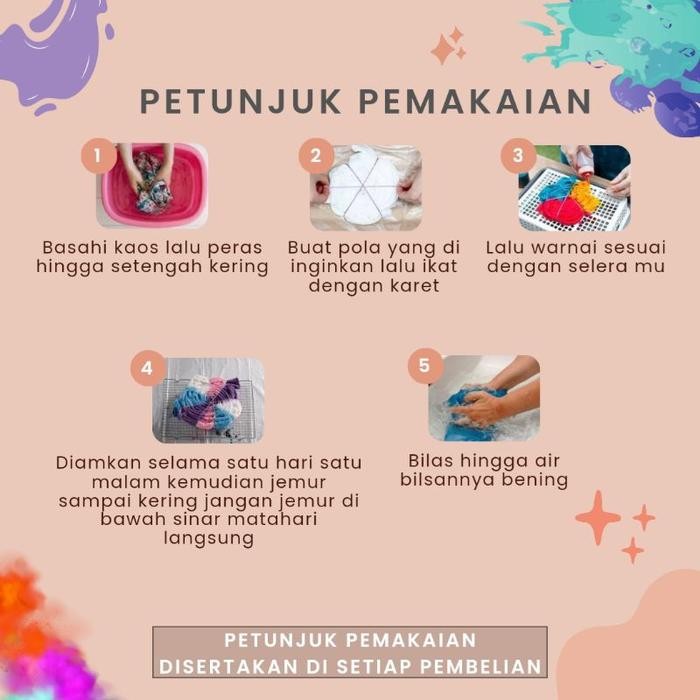Jual Paket Tie Dye Kit Kaos Anak Terlengkap Free Sarung Tangan Plastik Karet Plastik Ziplo ...