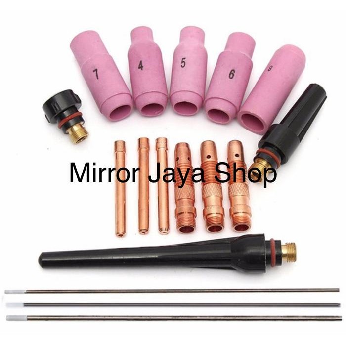 Jual Tig Welding Torch Cup Collect Body Nozzle Tungsten Kit Wp 17 Dan ...