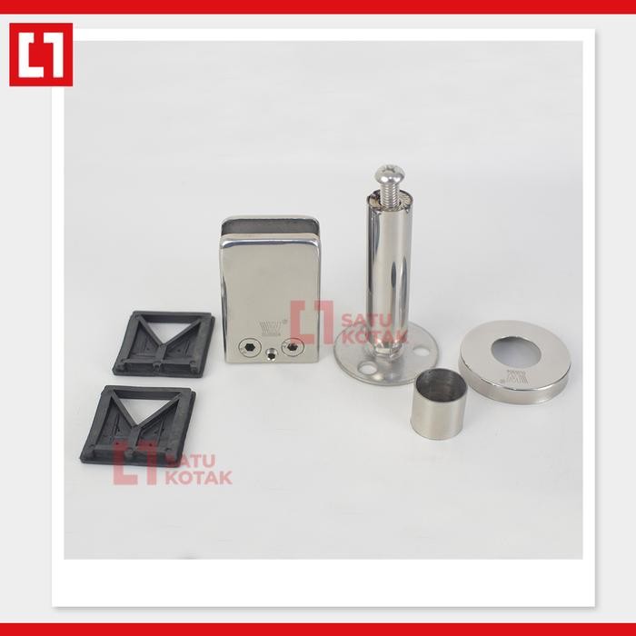 Jual SALE!! KAKI RAILING BALKON KACA GLASS CLAMP SPIGOT STAND SET SUS ...
