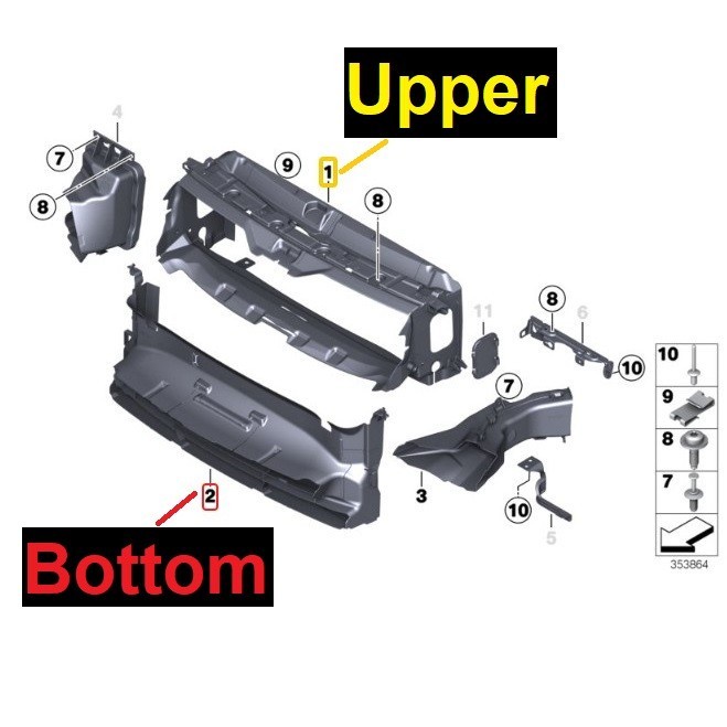 Jual Baru Bmw F30 M Sport Radiator Air Duct Grill Aliran Udara Bumper ...