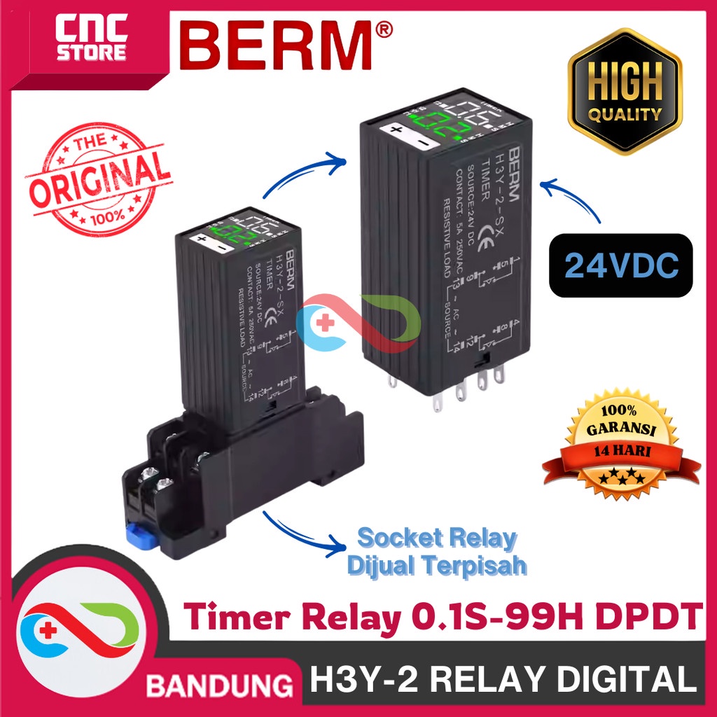Jual RELAY TIMER DIGITAL/DIGITAL TIMER RELAY H3Y-2 24VDC - DIGITAL H3Y-2 RELAY Delay DIGITAL ...