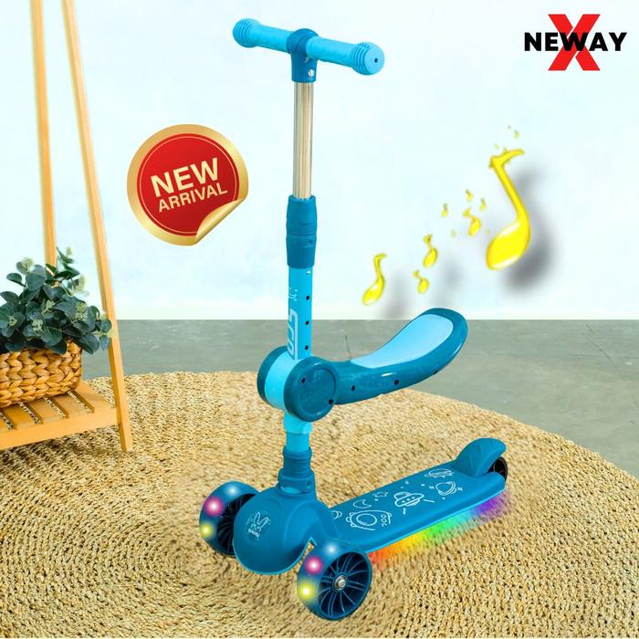 Jual Scooter Mainan Anak Antariksa 2 in 1 Skuter Lipat Roda Tiga Otoped ...