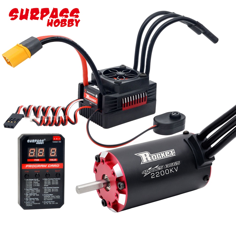 Jual CAGA Surpass Hobby Rocket V2 3650 900W 4-Pole Waterproof Brushless Motor 45A/60A 2-3S Speed ...