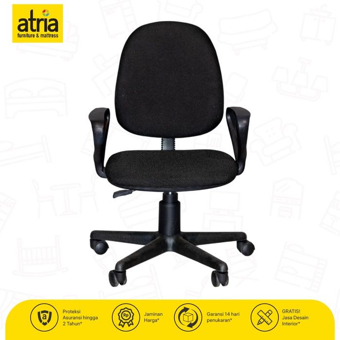Jual Kursi Kantor Atria John Chair Black 56x56x (81 93)Cm | Shopee ...