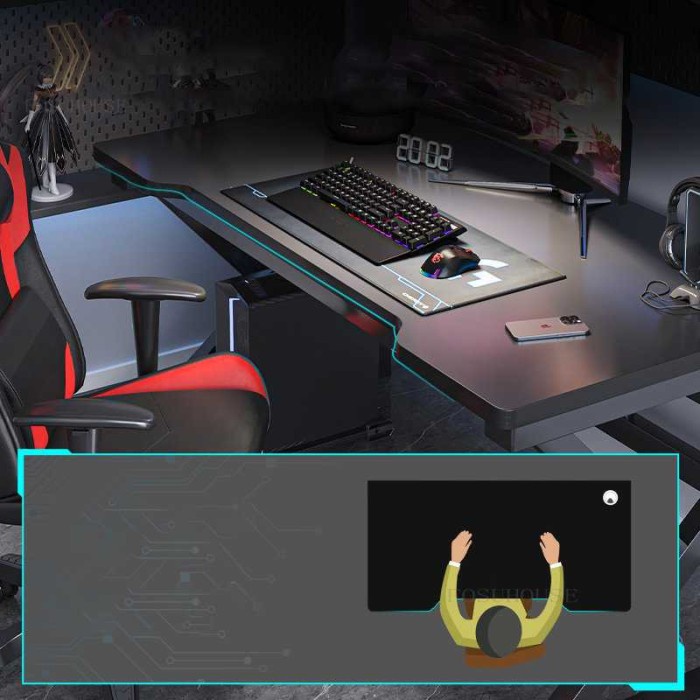 Jual Meja Komputer Gaming Kerja Setup Pc Desk Stable Frame With Cable ...