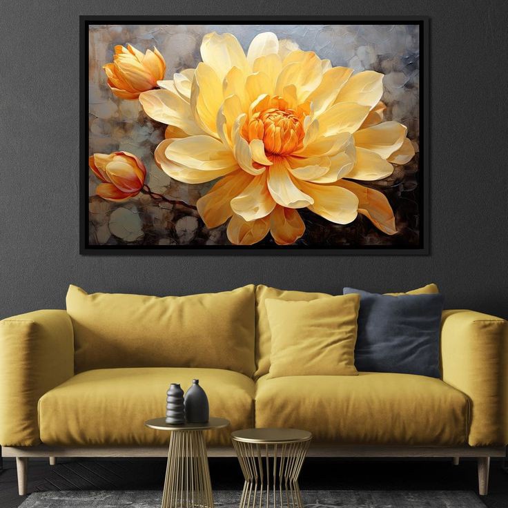 Jual Lukisan Dinding Bunga Tekstur Timbul Tebal Modern art Aesthetic ...