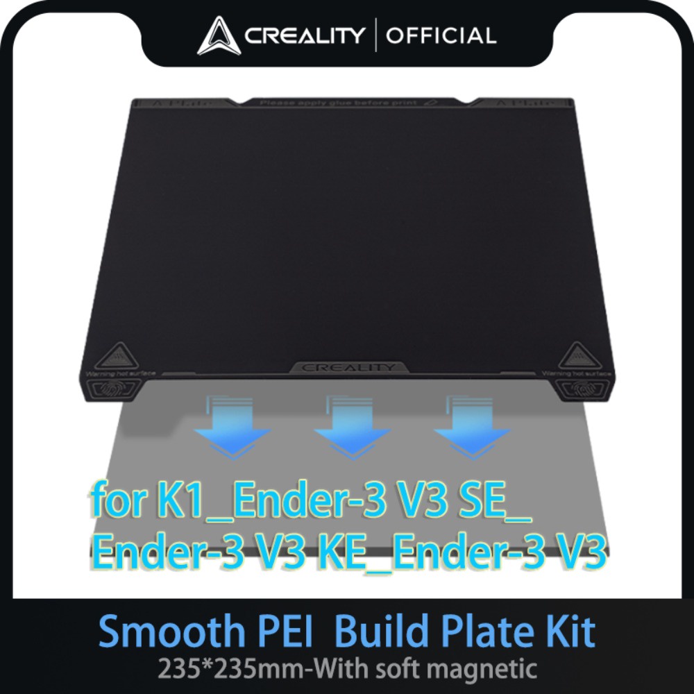 Jual SNS Creality K1 Smooth PEI Build Plate Kit 235*235mm-With Soft Magnetic for K1_Ender-3 V3 ...
