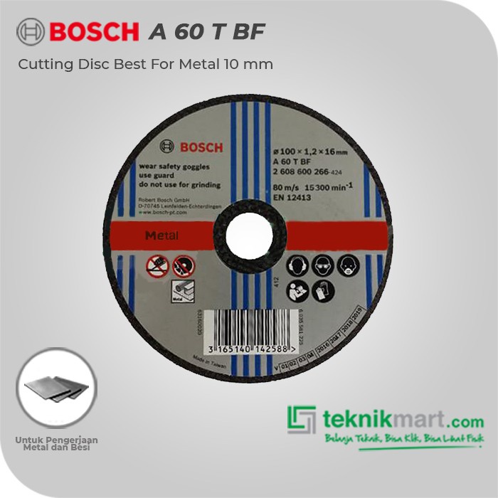 Jual Bosch Mata Gerinda Potong Untuk Besi 100X16X1.2Mm A60Tbf 2608600266 | Shopee Indonesia