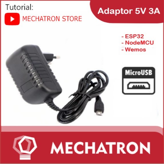 Jual WW- Adaptor 5v 3A Micro USB ESP32 NodeMCU Wemos Arduino Power ...