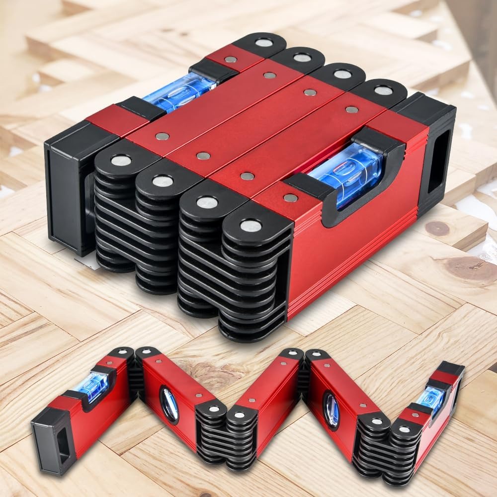 Jual Foldable Level Ruler Magnetic Level Tool Precise Protractor Bubble ...