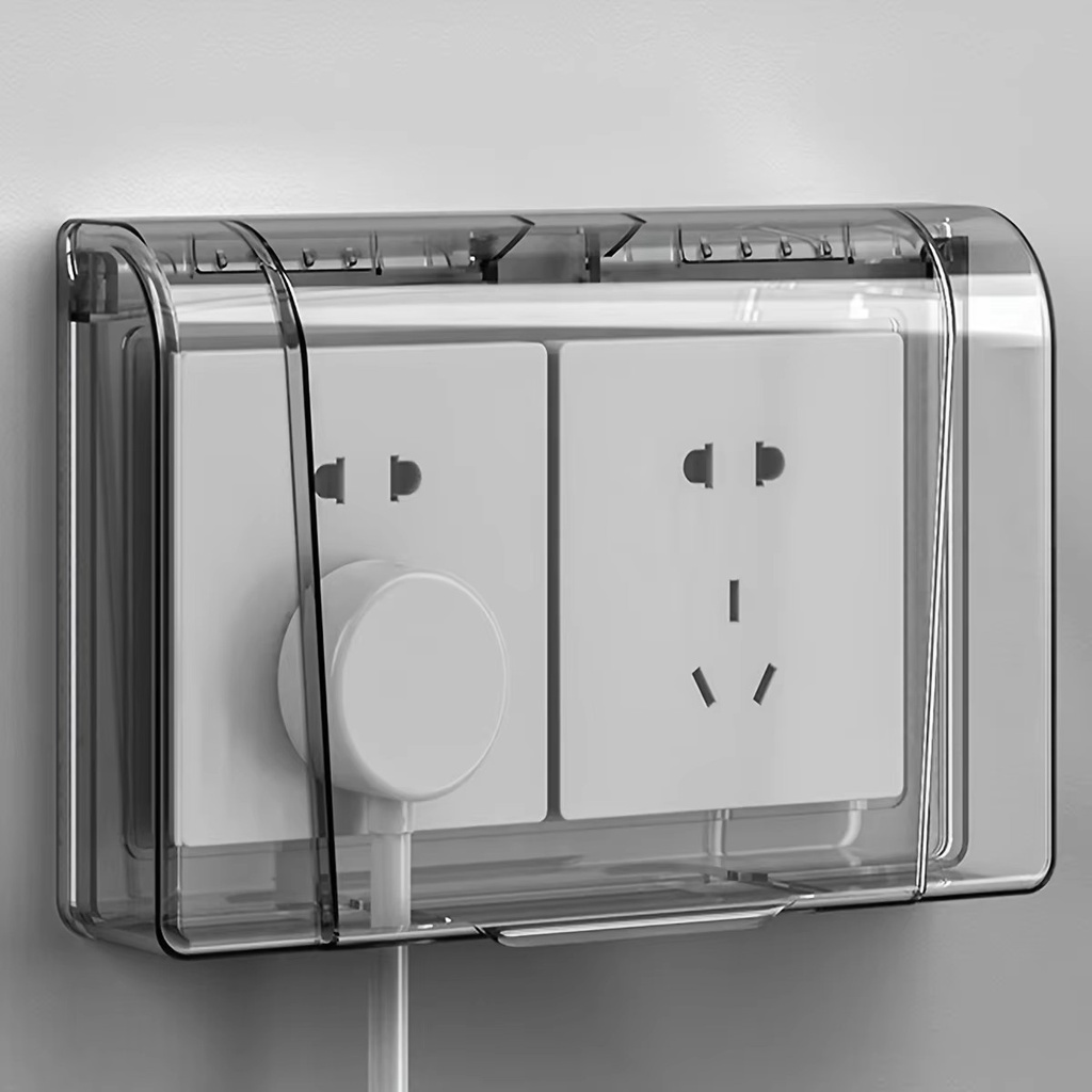 Jual Double Self-adhesive Waterproof Box Switch Socket Protective Cover ...