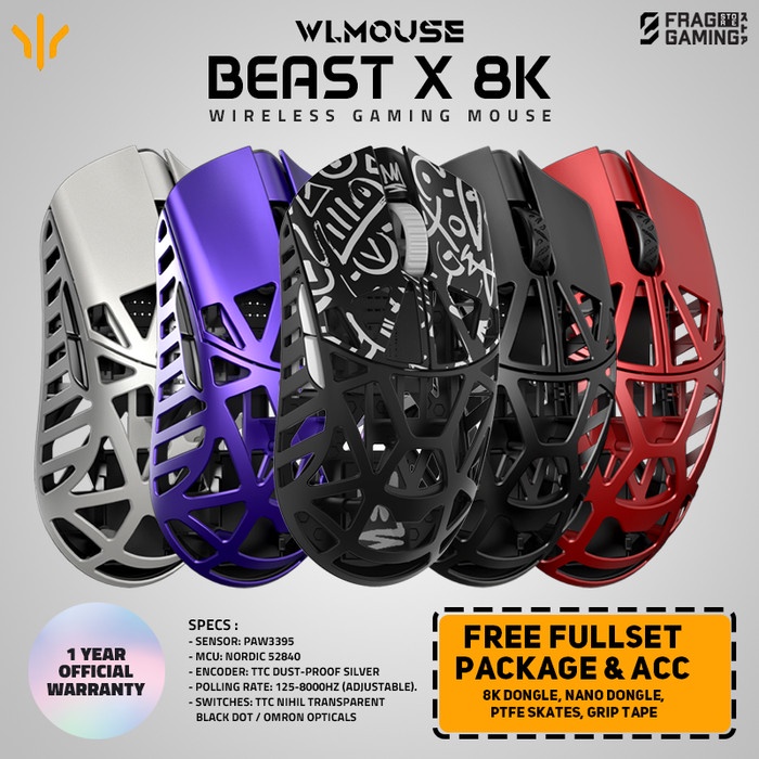 Jual [Good] WLMouse Beast X 8K Wl Mouse BeastX Wireless Gaming Mouse ...