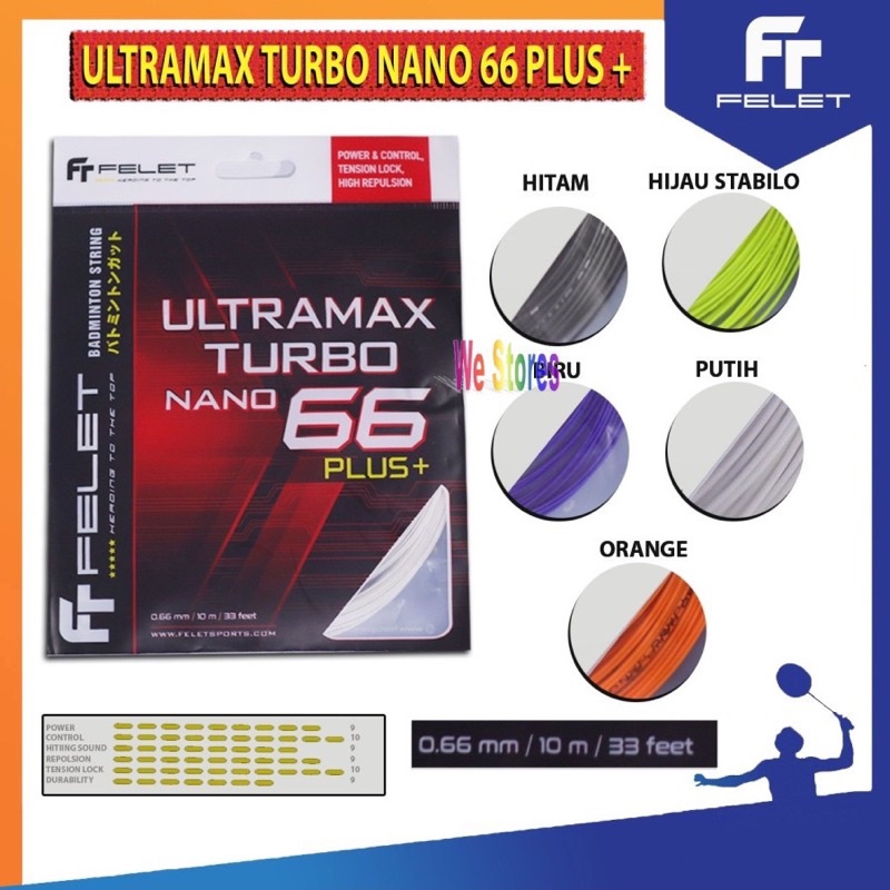 Jual Senar Raket Badminton Felet ULTRAMAX Turbo 66 Nano | Shopee Indonesia