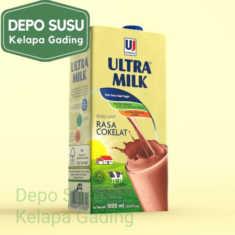 Jual Susu Ultra Milk 1L Full Cream / Chocolate / Low Fat Fullcream UHT Rasa Coklat Rendah Lemak ...