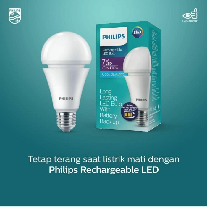 Jual Lampu Emergency PHILIPS LED Rechargeable Bulb 7.5w Watt Putih 6500K | Shopee Indonesia