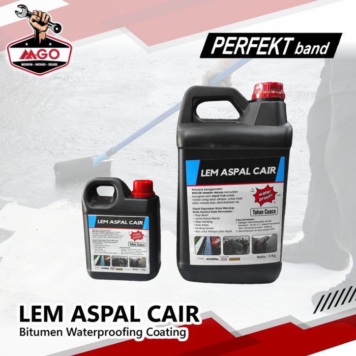 Jual PREMIUM Lem Aspal Cair / Bitumen Waterproof Coating PERFEKT (1 Ltr ...