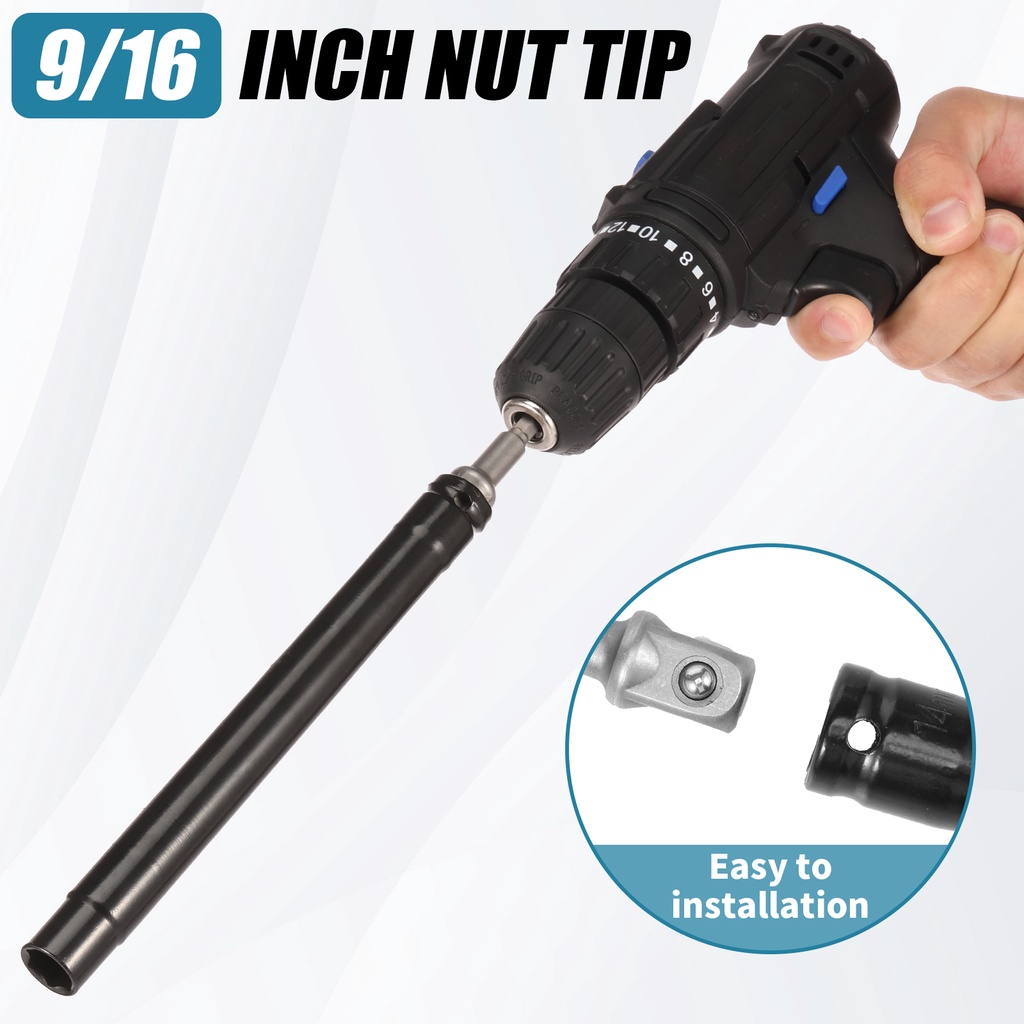 Jual Power Nut Driver 9/16inch Nut Runner Hollow Socket with 1/2inch ...