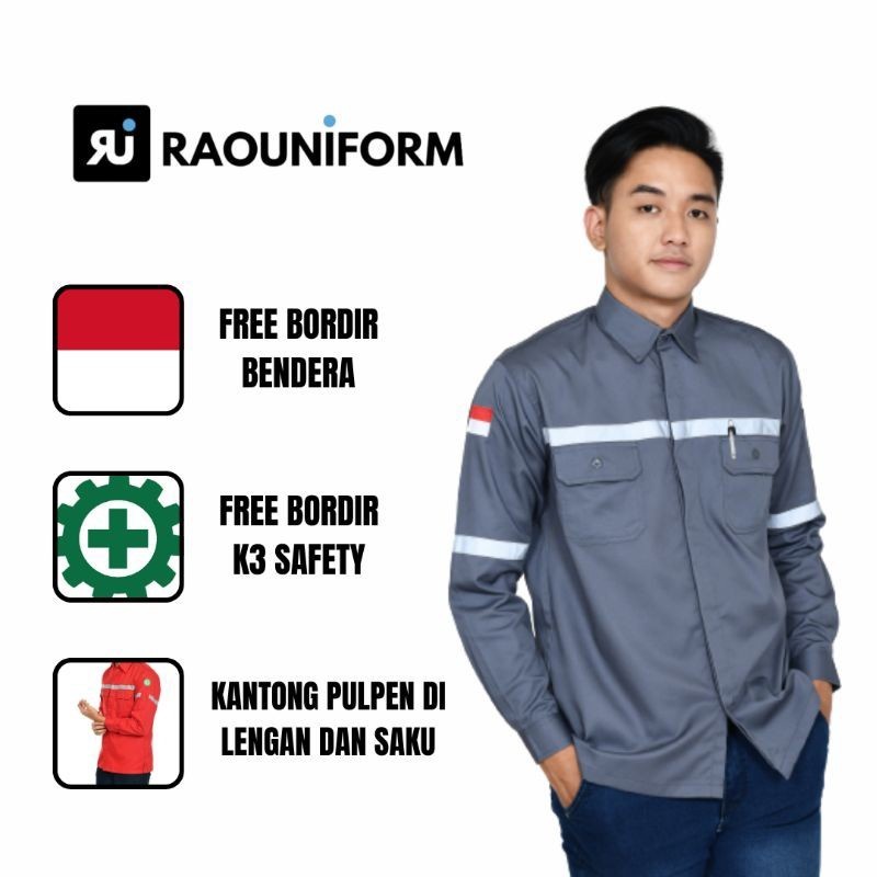 Jual FLASH SALE KEMEJA SAFETY K3 PROYEK LENGAN PANJANG/ATASAN WEARPACK ...