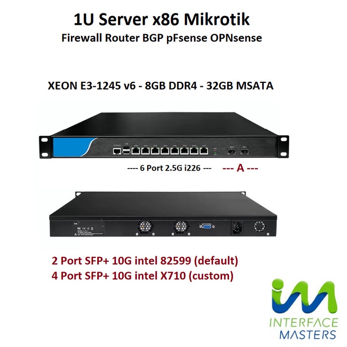 Jual 1U Firewall Server Router Mikrotik X86 Pfsense Intel I7 Sfp+ 10G ...