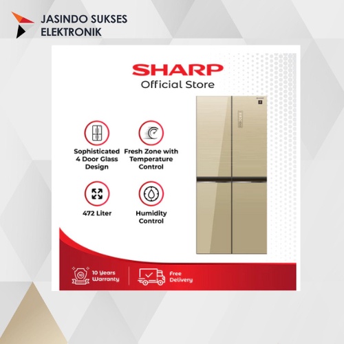 Jual LEMARI ES SHARP SIDE BY SIDE SJ-IF51PG-CG 4 PINTU | Shopee Indonesia