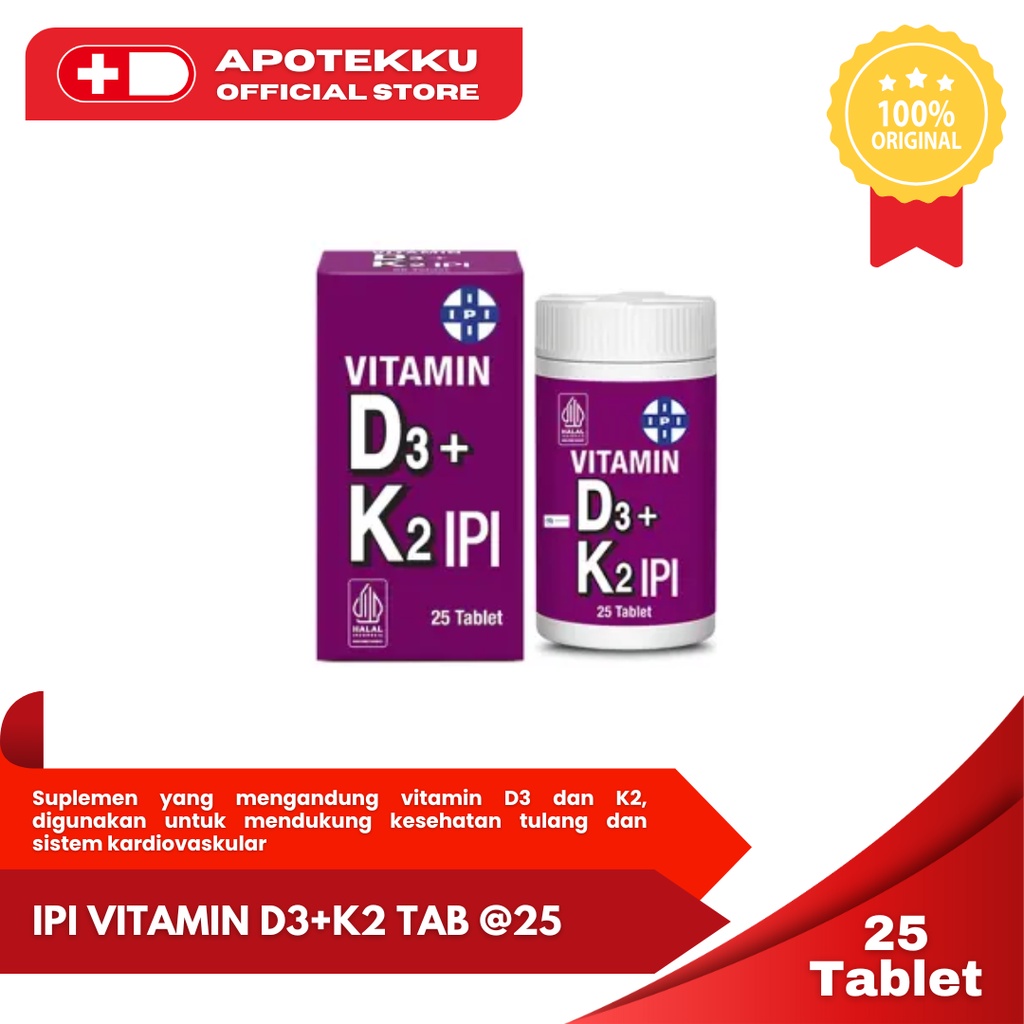 Jual IPI VITAMIN D3+K2 TAB @25 | Shopee Indonesia