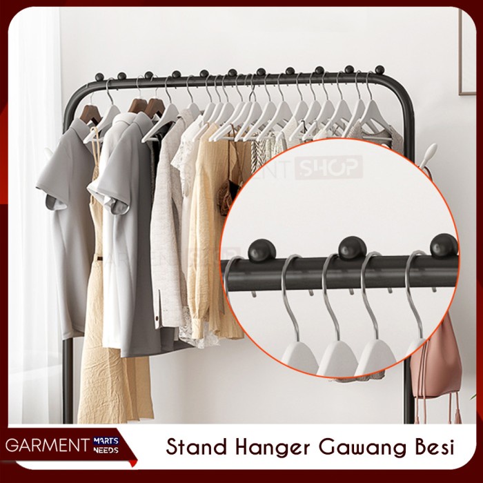Jual Stand Hanger Gawang Besi Kuat Putih Hitam Butik Bazar Display ...