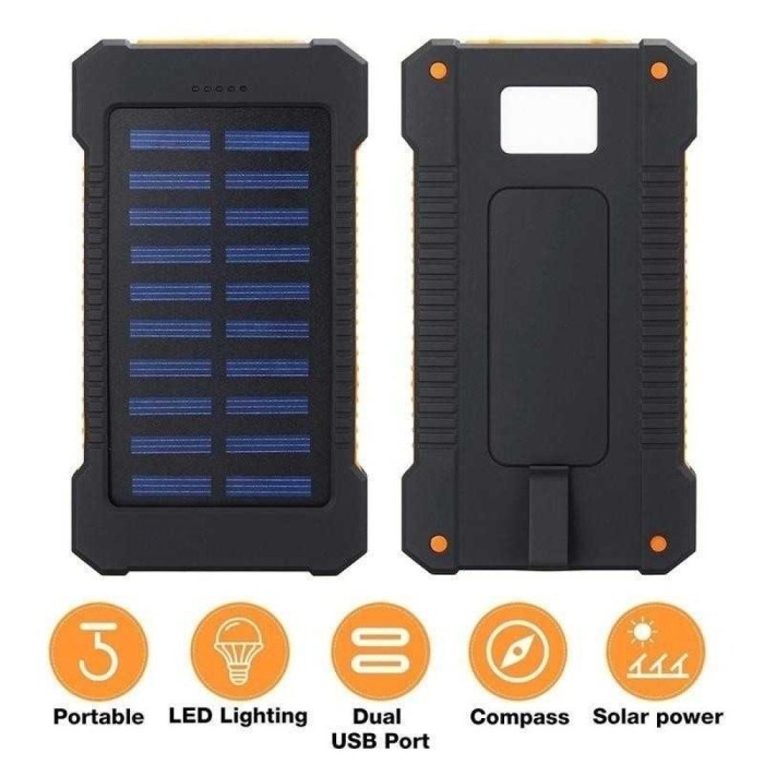Jual Power Bank Solar Cell Tenaga Surya 2 USB Port 20000mAh Waterproof ...