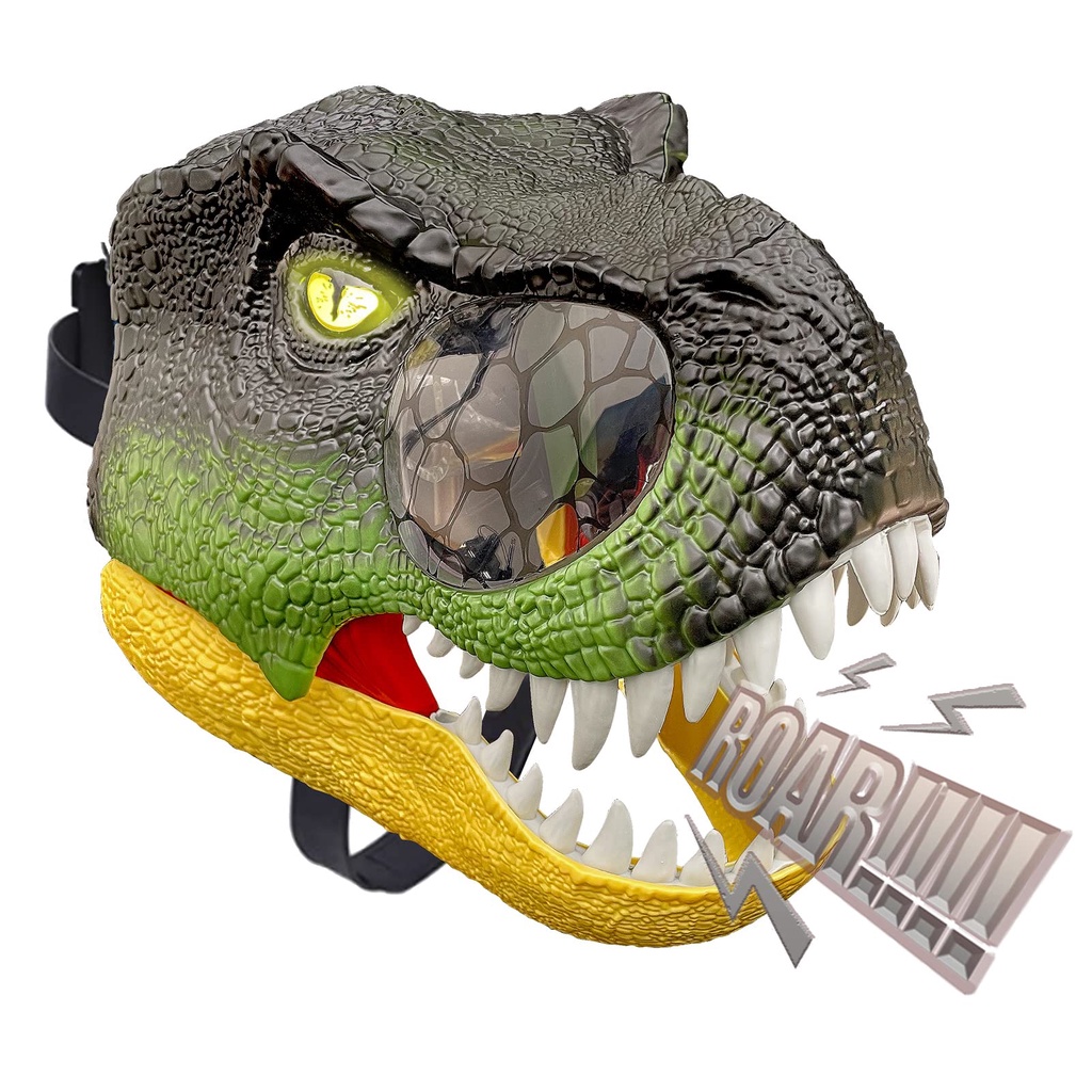 Jual P-Jsmen Led Lighted Eyes T-Rex Mask Sounds Dinosaur Mask Realistic ...
