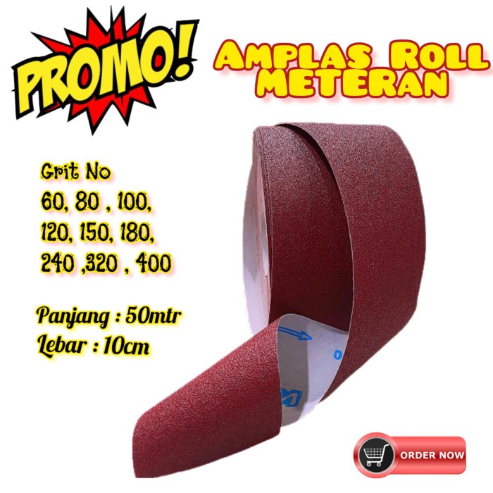 Jual Amplas meteran grit 60, 80, 100, 120, 180, 240, 320, harga per 1 ...