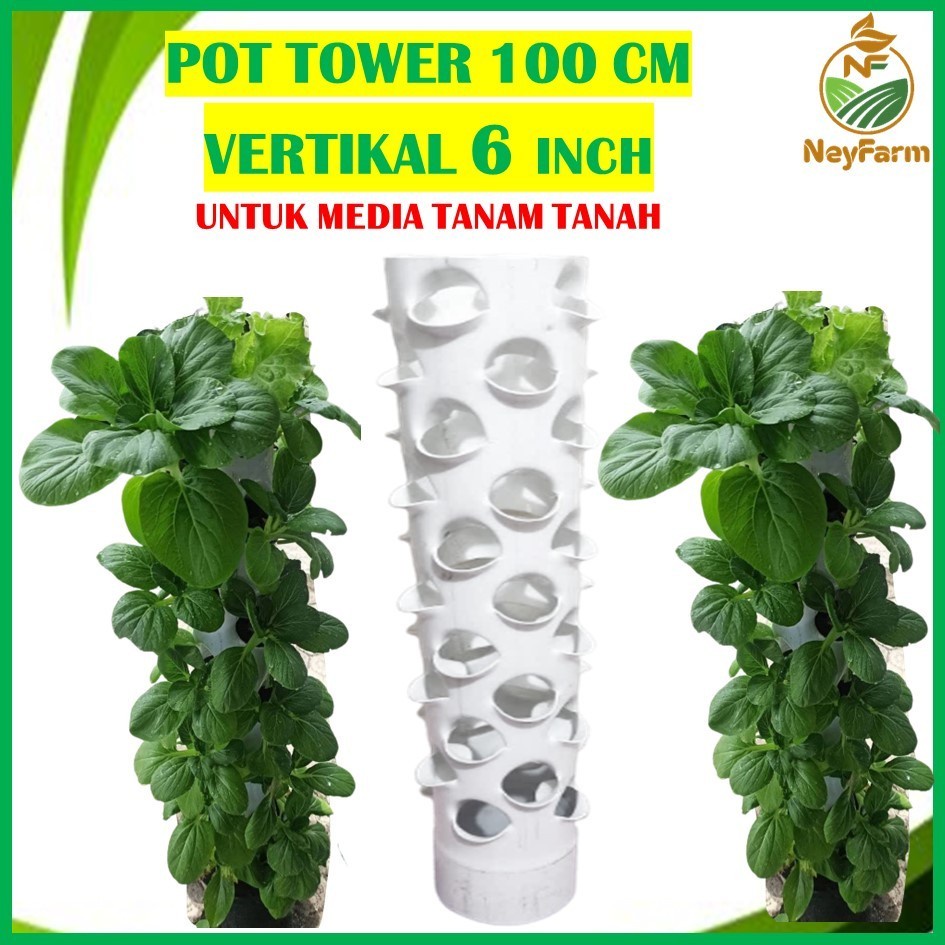 Jual {{ Growing Tower Pot Tower Vertikultur Vertikal Garden Paralon 1 ...