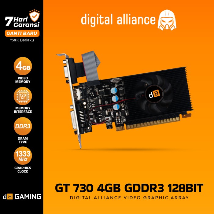 Jual VGA CARD DIGITAL ALLIANCE GT 730 4GB GDDR3 128 BIT NVIDIA GPU GRAPHIC | Shopee Indonesia
