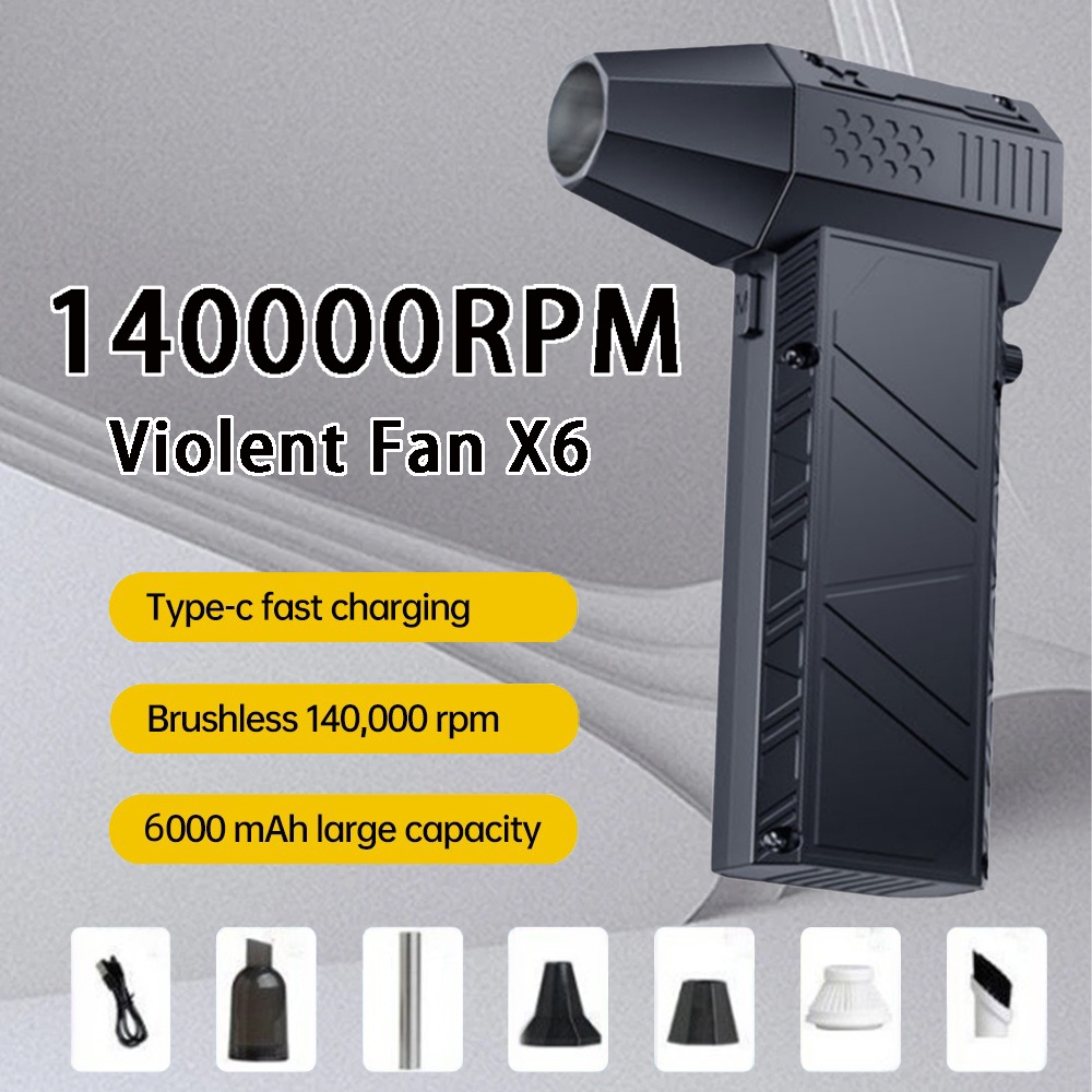 Jual NEW X6 Violent Fan 140000RPM Brushless Motor Air Blower Mini Turbo Jet Fan Wind Speed 52m/s ...