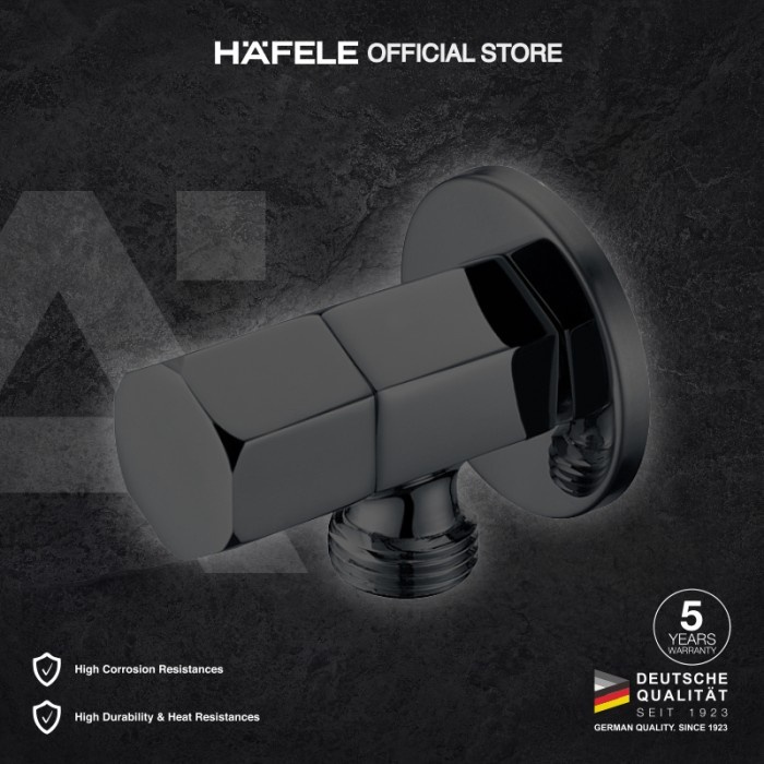 Jual HAFELE HEXAGONAL STOP VALVE BLACK EDITION - KERAN KATUP SHOWER ...