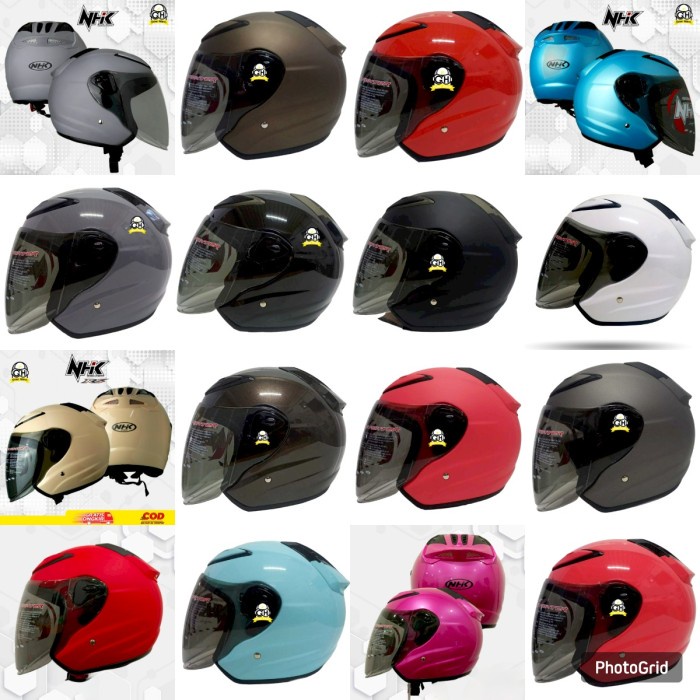 Jual Rha - Helm Nhk Half Face Nhk R6 Nhk R-6 Solid Black Doff | Shopee ...