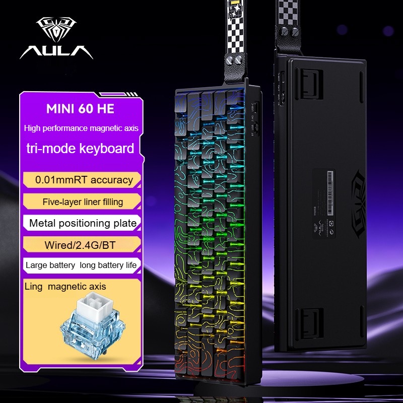Jual Aula Mini 60He Magnetic Switch Keyboard Tri-Mode Rapid Trigger 8K ...