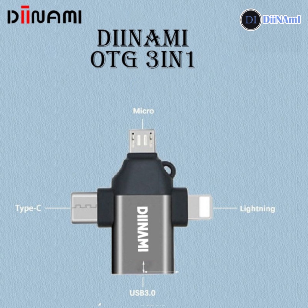 Jual DIINAMI OTG 3in1 Type-C Lightning (iPhone usb ) Micro USB Type C Android Apple iPad Multi ...