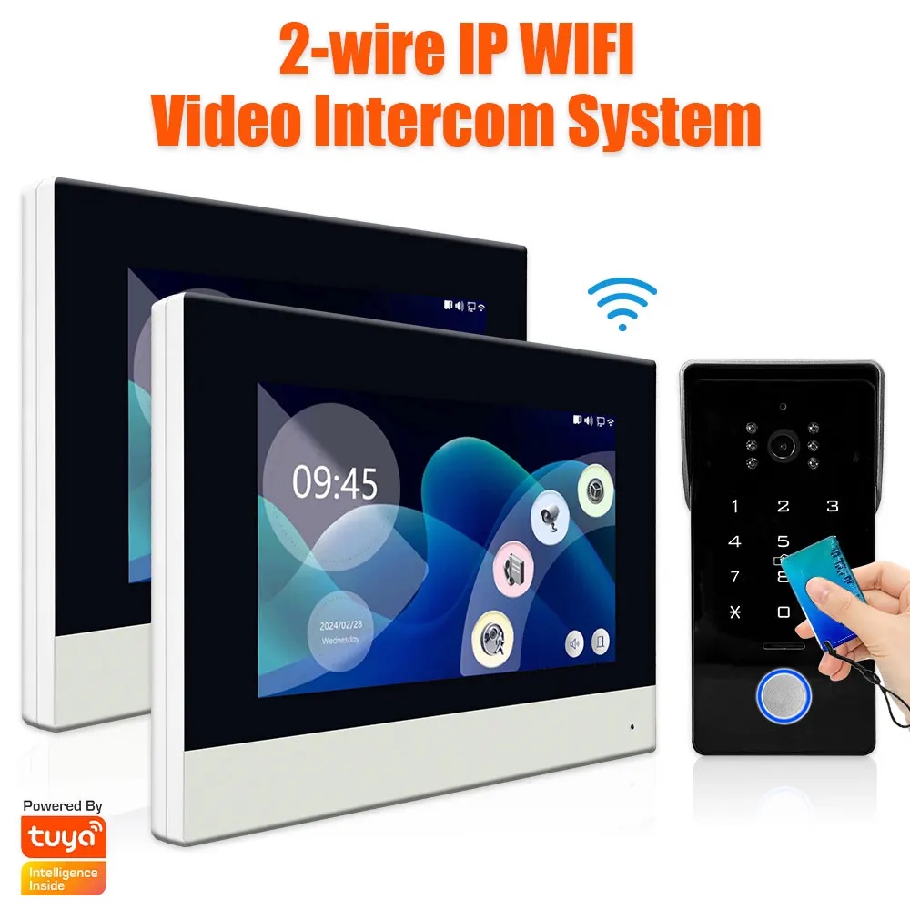 Jual 1080P Touch Screen Interfone Com Camera 7Inch 2-Wired Doorbell ...