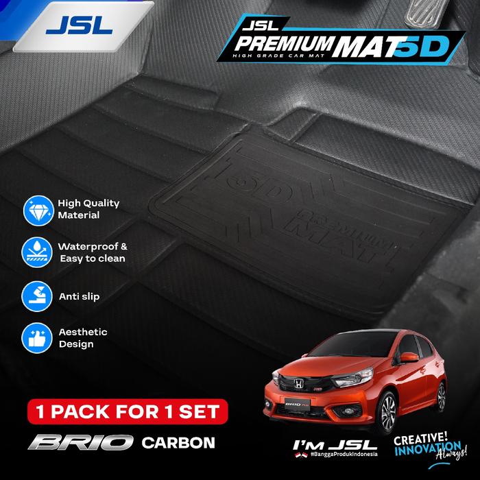 Jual All New Brio Karpet Mobil 5D Jsl Mat Model Carbon | Shopee Indonesia