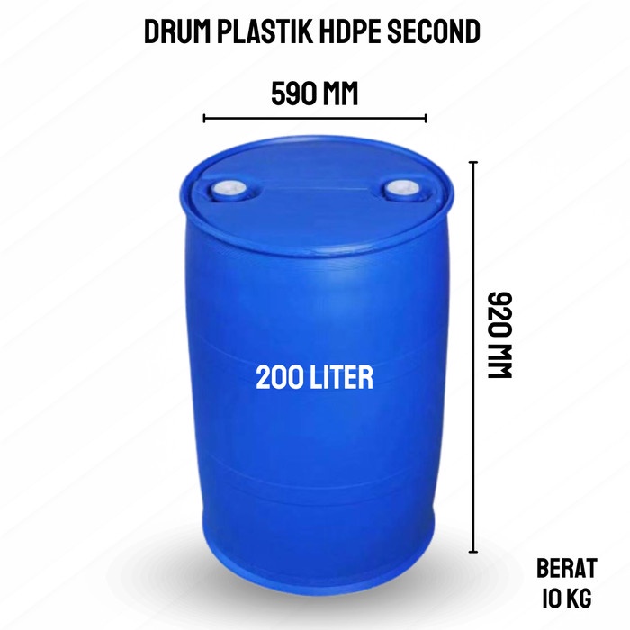 Jual Drum Tong Plastik HDPE 200 Liter Bekas - Tong Sampah Penampung Air ...