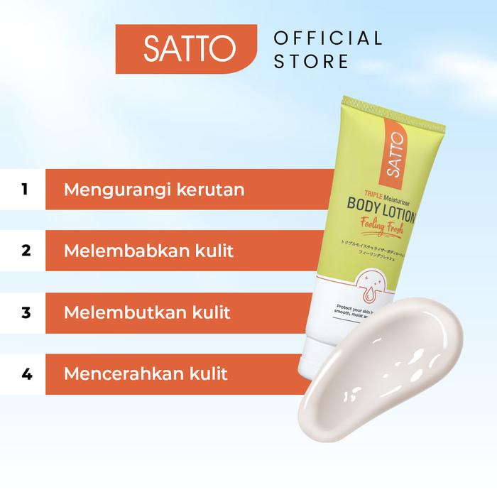 Jual Satto Triple Moisturizer Whitening Body Lotion Feeling Fresh 200 ...