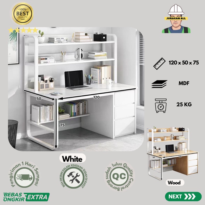 Jual MEJA KERJA MINIMALIS/MEJA KANTOR LACI/MEJA BELAJAR/MEJA KOMPUTER ...