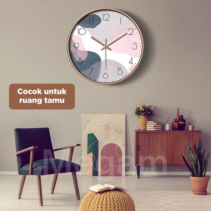 Jual MEGAM Jam Dinding Ruang Tamu Jam Tembok Minimalis Design Bulat ...