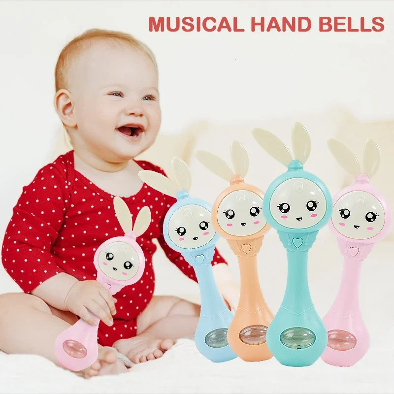 Jual Mipi Mainan Anak Baby Rabbit Hand Ringing Bell Toy Teether - MP01 ...