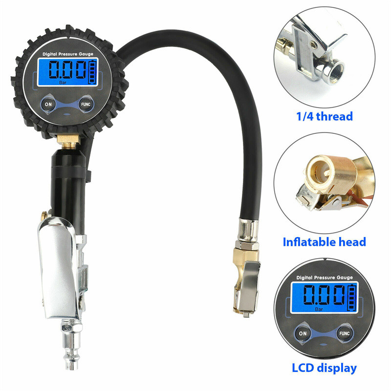 Jual Digital Tire Inflator Pressure Gauge Air Compressor Pump LCD ...
