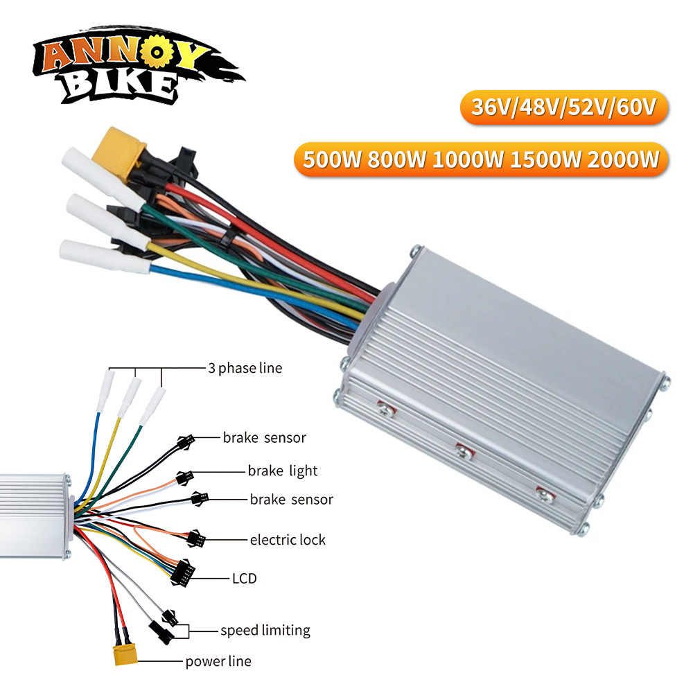 Jual Electric Scooter Controller 36V/48V/52V/60V 500W-2000W Universial ...
