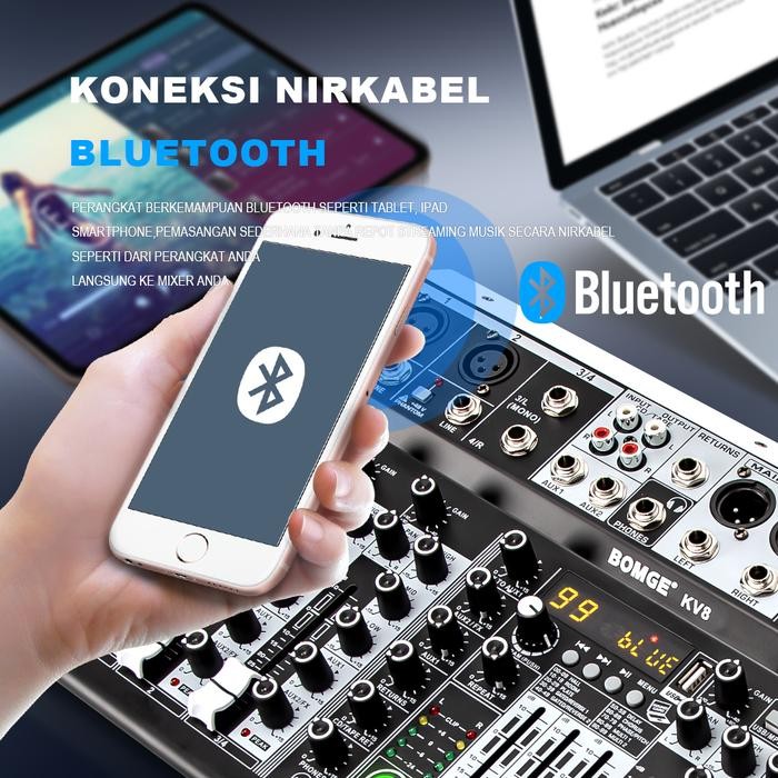 Jual BOMGE 4/6 Channel Audio Interface Sound Board Mixing Console 16 ...