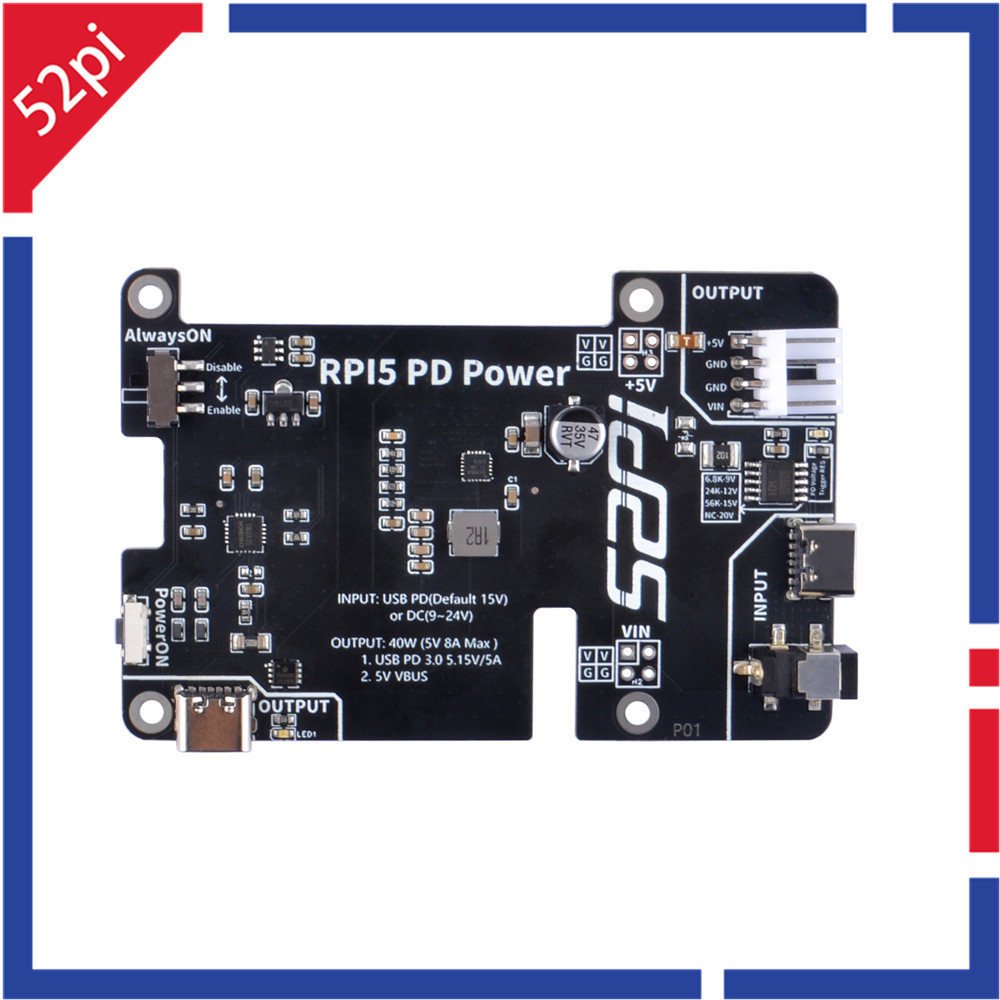 Jual NEW 52Pi Raspberry Pi 5 PD Power Expansion Adapter Board Supports ...