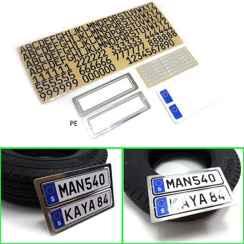 Jual NEW Ouka License Plate Decoration for 1/14 Tamiya RC Truck Trailer ...