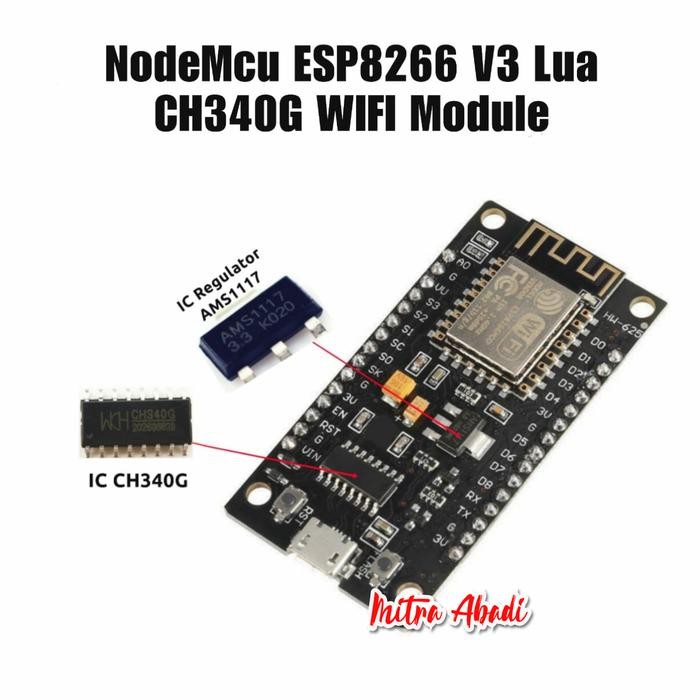 Jual SendToday- Nodemcu Esp8266 V3 Lua Ch340G Wifi Module | Shopee Indonesia